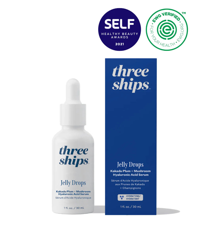 THREE SHIPS Jelly Drops™ Kakadu Plum + Mushroom Hyaluronic Acid Serum
